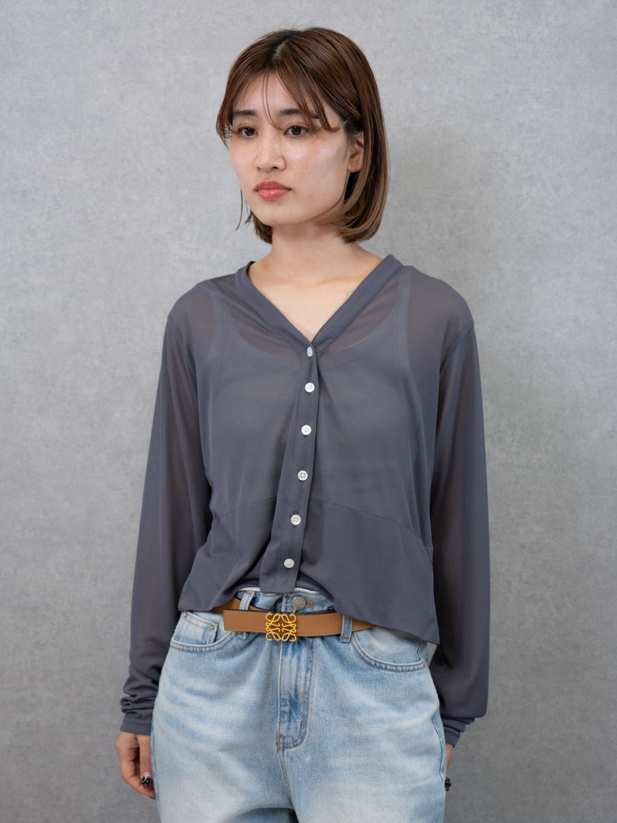 CROPPED SHEER CARDIGAN – H U I