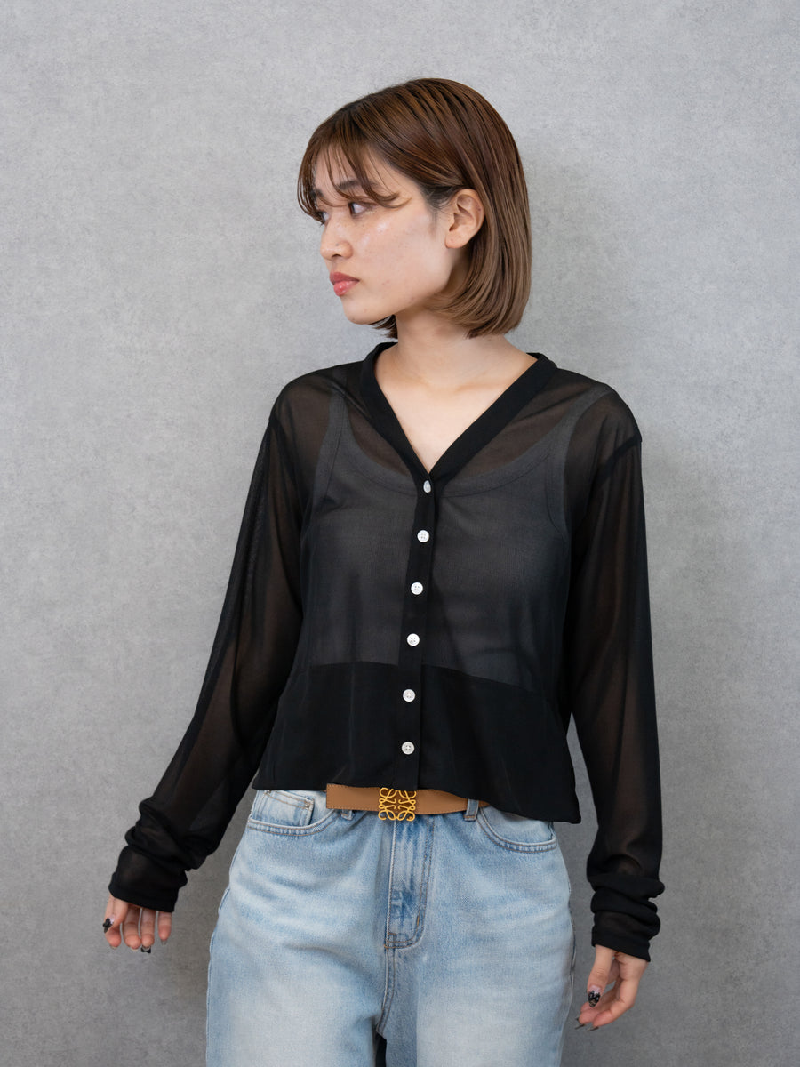 CROPPED SHEER CARDIGAN – H U I