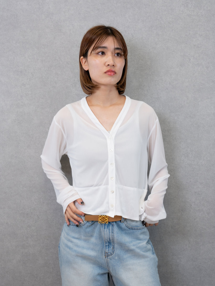 CROPPED SHEER CARDIGAN – H U I